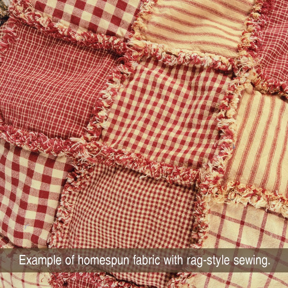 Primitive Red 5 Homespun Cotton Plaid Fabric by JCS - Sold by The Yard