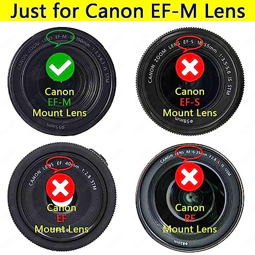 Body Cap & Rear Lens Cover for Canon EOS M50 Mark II M200 M100 M50 M6 Mark II M6 and More Canon EF-M Mount Camera and Lens
