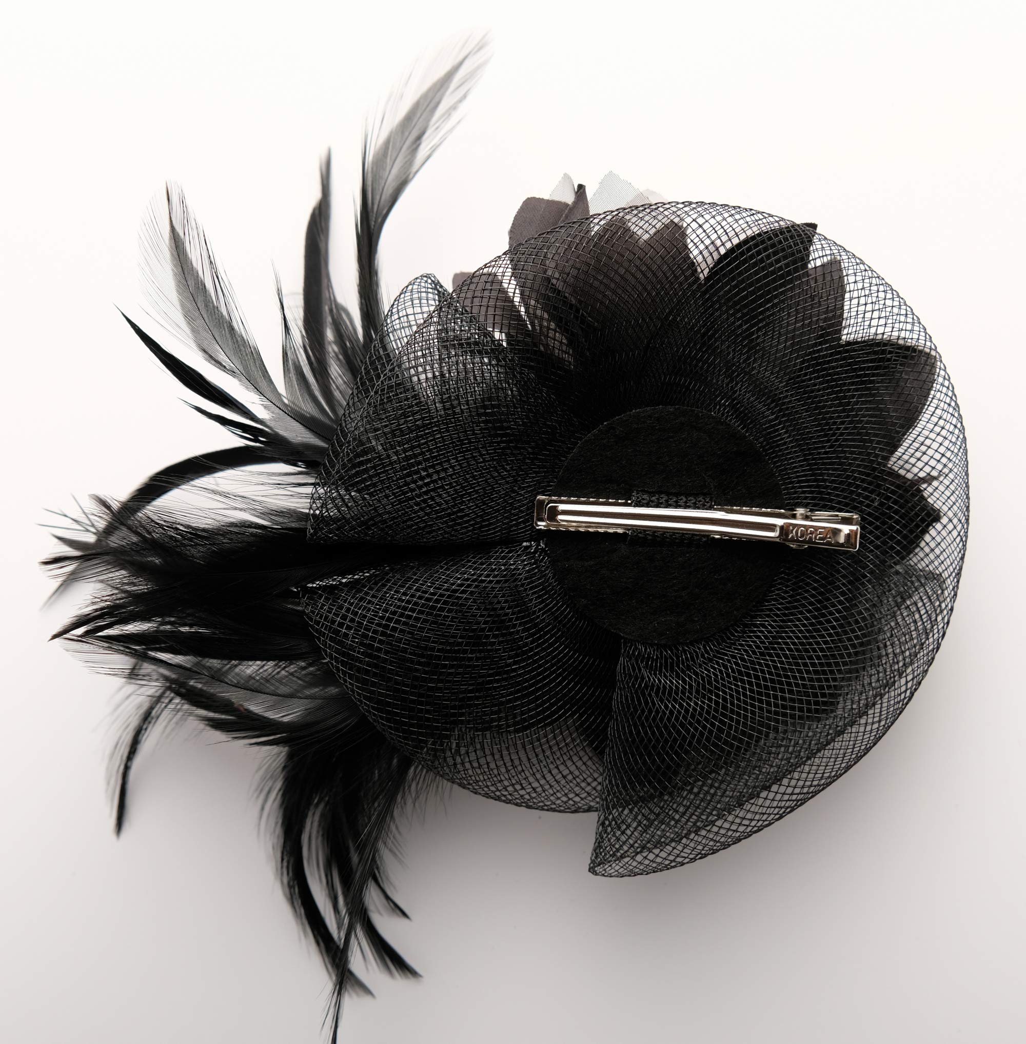 Zivyes Fascinators Headband for Women Tea Party Hat Kentucky Derby Wedding Flower Mesh Feathers Hair Clip
