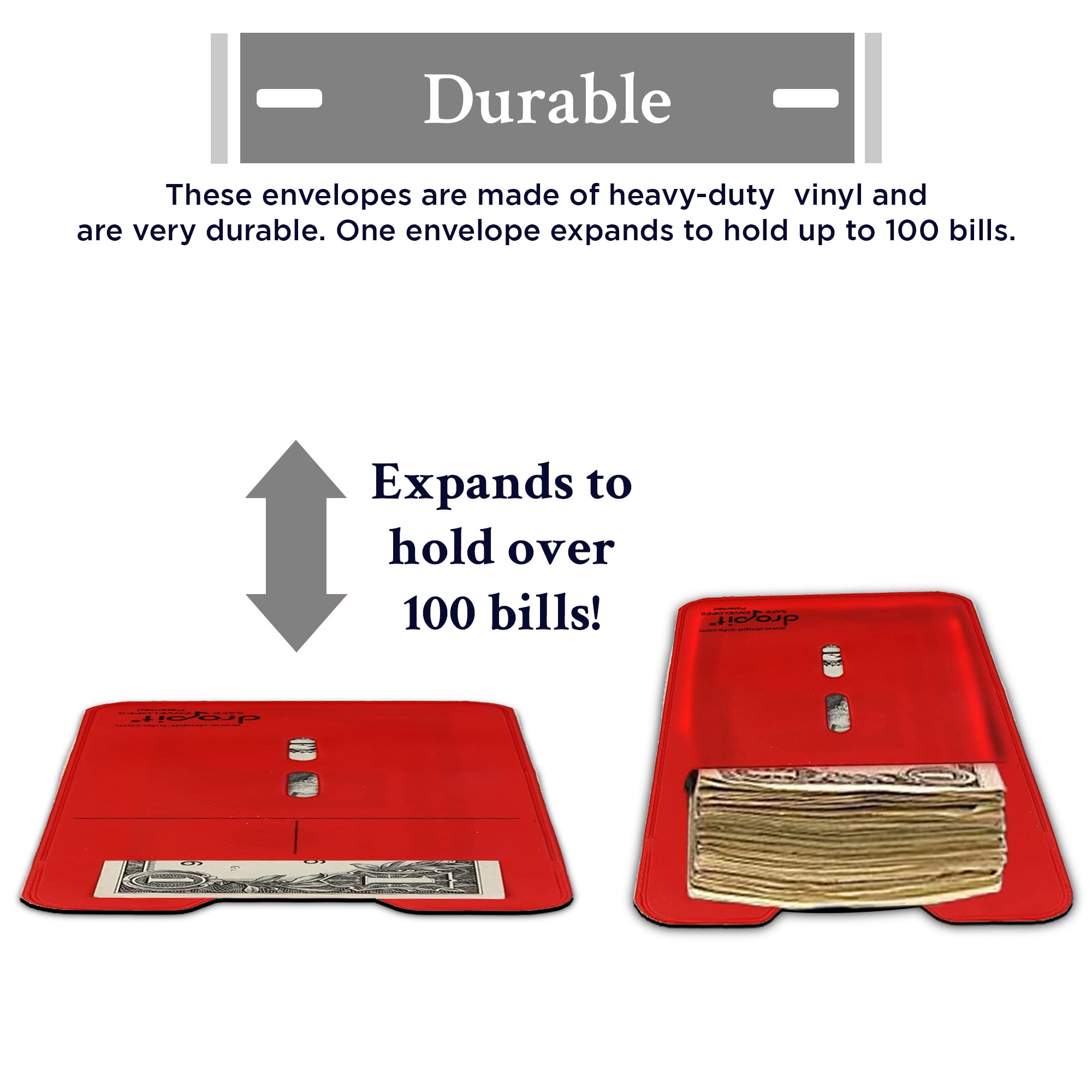 UBICON 7 Combo Reuseable Dropit Safe Envelope for Depositing of Currency and Money, Size 7, Combo