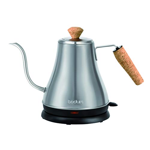 Bodum 11883-57US Melior Gooseneck Electric Water Kettle, 27 Ounces, Matt Chrome