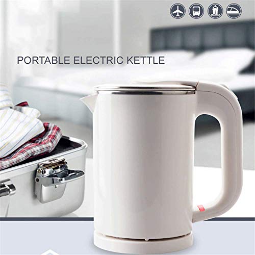 0.5L Portable Electric Kettle, Mini Travel Kettle, Stainless Steel Water Kettle - Perfect For Traveling Cooking Noodles, Boiling Water, Eggs, Coffee, Tea(White 110V)