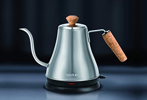 Bodum 11883-57US Melior Gooseneck Electric Water Kettle, 27 Ounces, Matt Chrome
