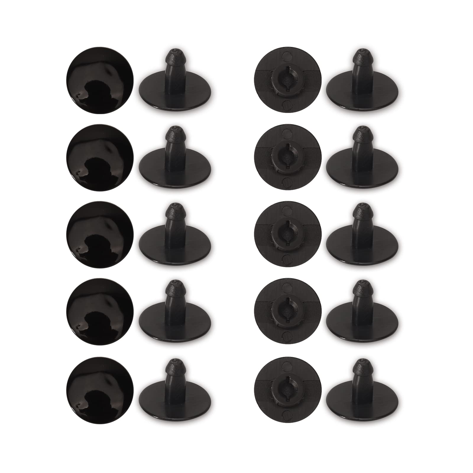 VMAXTANKS Croc Replacement Rivets, 10pcs Clog Garden Shoe Repair Rivets Compatible for Crocs-Styled Shoes Strap Button Replacement, One Size, Black