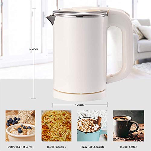 0.5L Portable Electric Kettle, Mini Travel Kettle, Stainless Steel Water Kettle - Perfect For Traveling Cooking Noodles, Boiling Water, Eggs, Coffee, Tea(White 110V)
