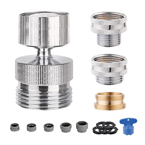 4 Pieces Garden Hose Adapter Kit Faucet Adapter Kit, Multi-Thread Sink to Hose Adapter Water Filter Adapter Female to Female / Male to Female, Swivel Faucet Aerator Adapter Water Hose Adapter