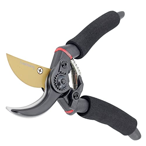 TOOLTENG Garden Bypass Pruning Shears, Heavy-Duty Garden Clippers, Tree Ttrimmers and Rose Pruning Shears, Multipurpose Garden Shears for Gardening, Arboriculture & Plant Nurseries (Black)