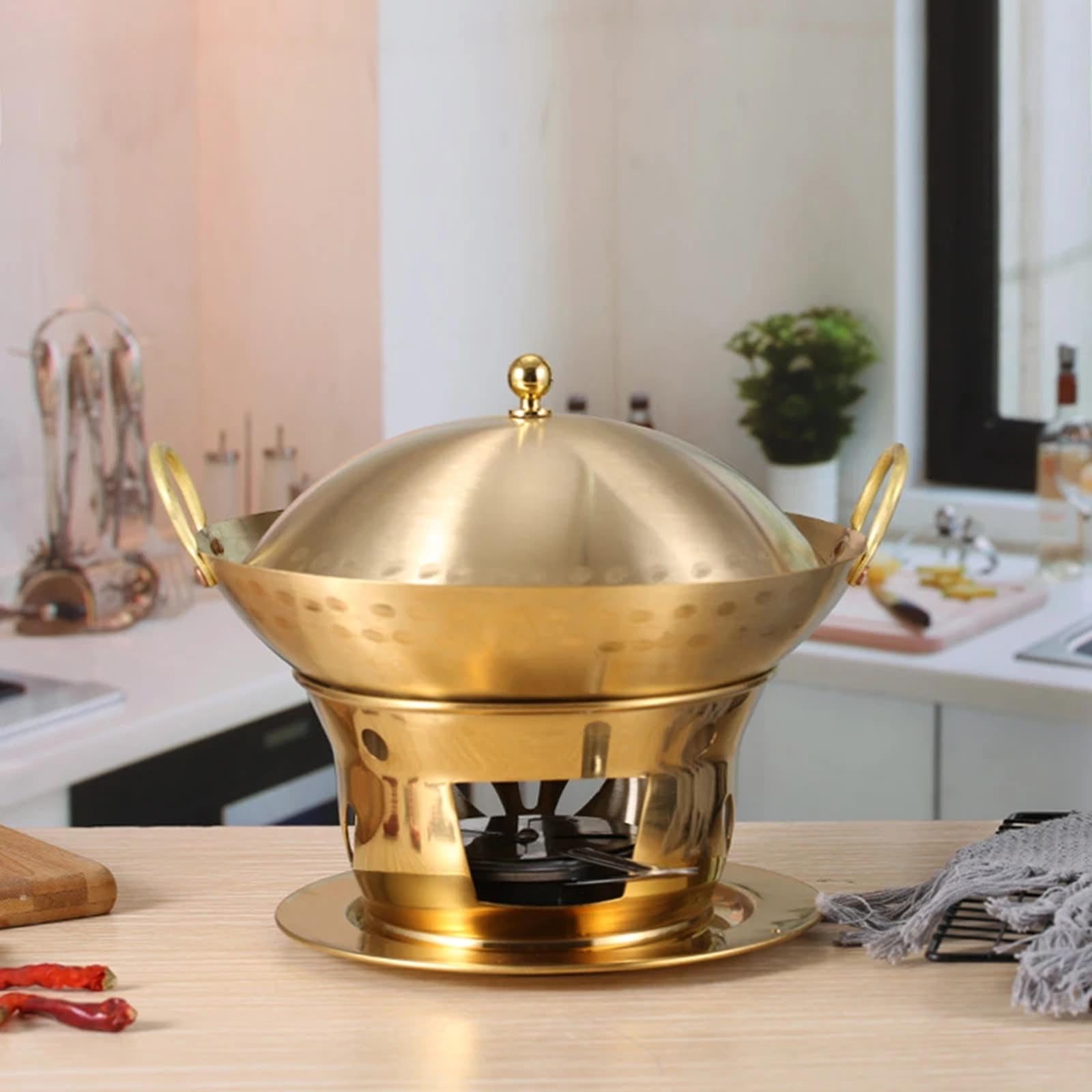 UGCER Copper Chafing Dish Buffet Set - Alcohol Stove Cooking Pot Food Warmers Pan Hot Pot for Weddings Caterings Parties