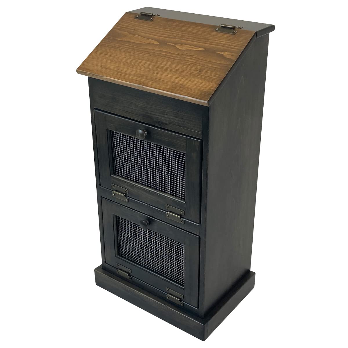 Peaceful Classics Potato Storage Wood Box, Wooden Bread Storage Bins, Decorative Potato and Onion Storage Bin, Potato Bin w/Grocery Section, Wooden Vegetable Storage w/Lid for Kitchen Pantry, Mocha