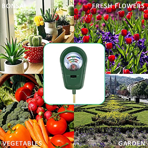 Upgraded 3 in 1 Soil Moisture/PH/Fertility Meter Soil Test Kit Soil Moisture Meter 90 Degree Foldable Soil Test Kit for Lawns, Garden, Farm, House, Indoor, Outdoor, Plants No Battery Needed (B)