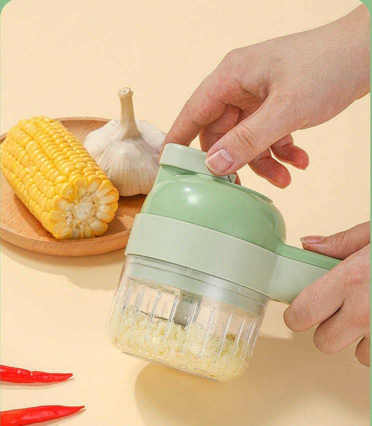 Electric Vegetable Cutter , 4 in1Portable Electric Vegetable Cutter Set , Portable Wireless Food Chopper , Wireless Food Processor