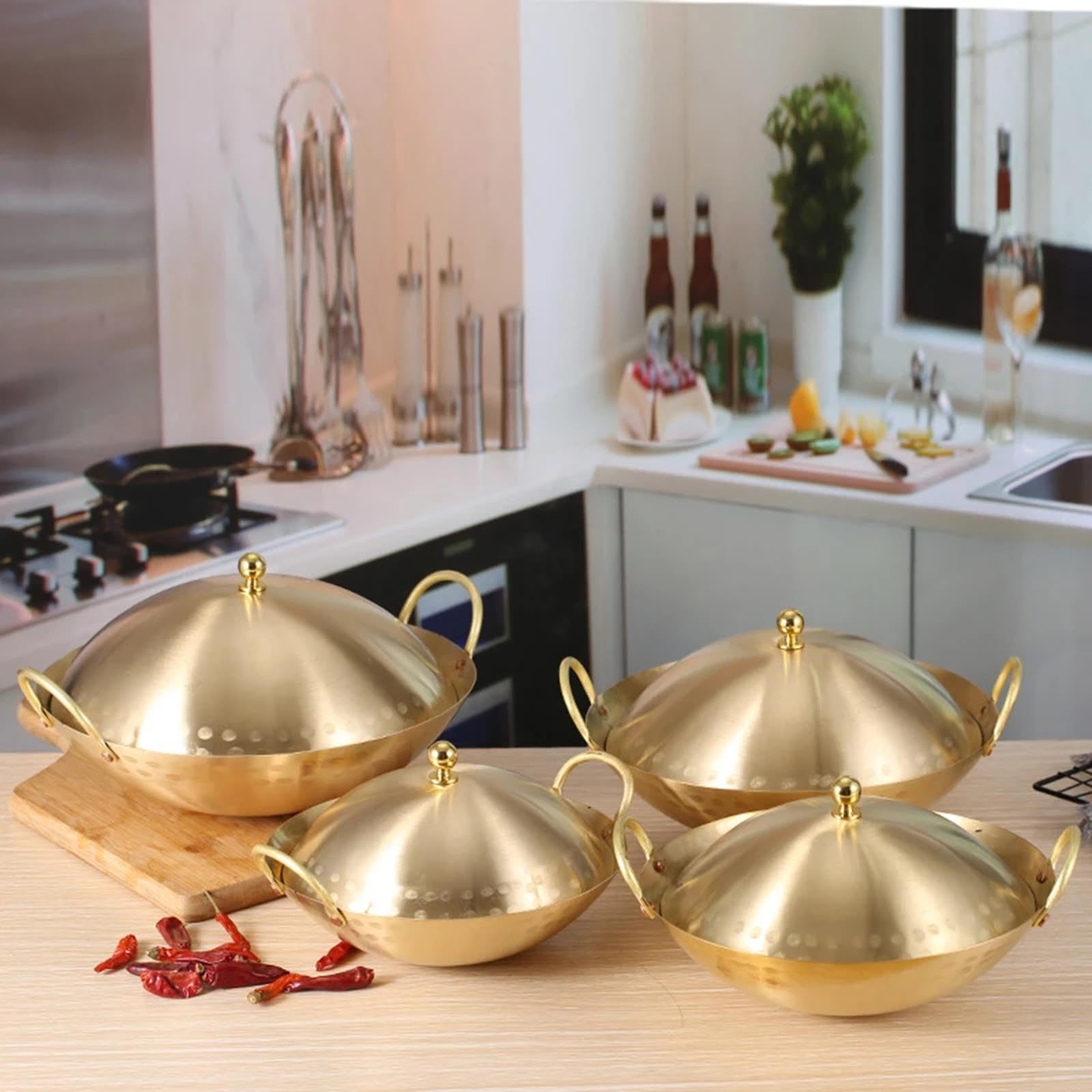 UGCER Copper Chafing Dish Buffet Set - Alcohol Stove Cooking Pot Food Warmers Pan Hot Pot for Weddings Caterings Parties