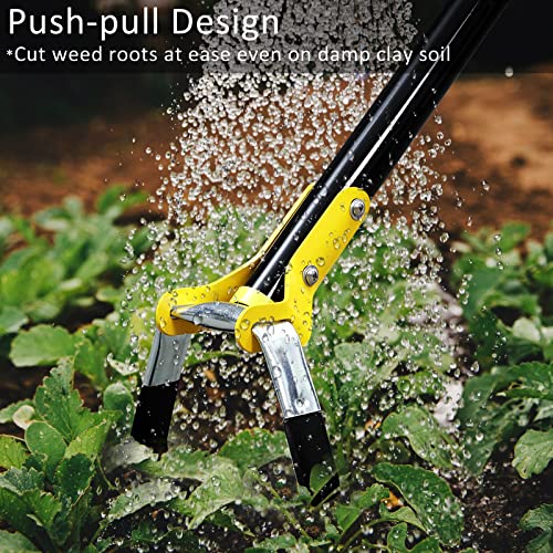DonSail Garden Hoe Tool, Sharp Scuffle Action Hoe for Weeding Gardening Long Handle Heavy Duty - Handheld Hula Weeding Rake Tools for Planting Vegetables Farm, 30-80“