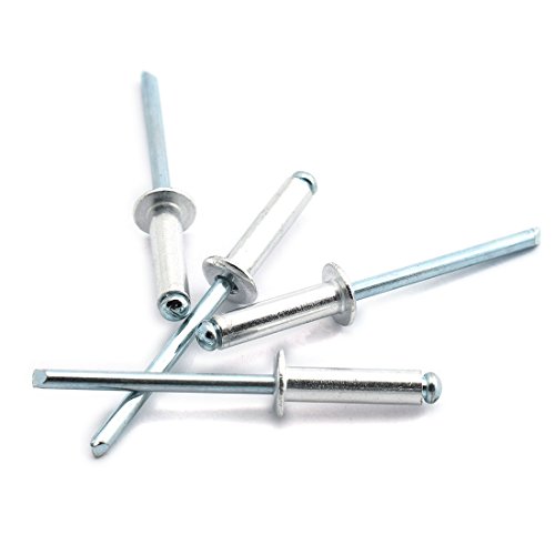 HJ Garden 120pcs 3/16" x 3/4" (6-12) Aluminum Blind Pop Rivet Round Dome Head Open End Decorating Fastener Nails Pop Rivets