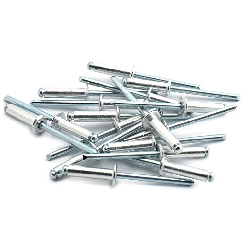 HJ Garden 120pcs 3/16" x 3/4" (6-12) Aluminum Blind Pop Rivet Round Dome Head Open End Decorating Fastener Nails Pop Rivets