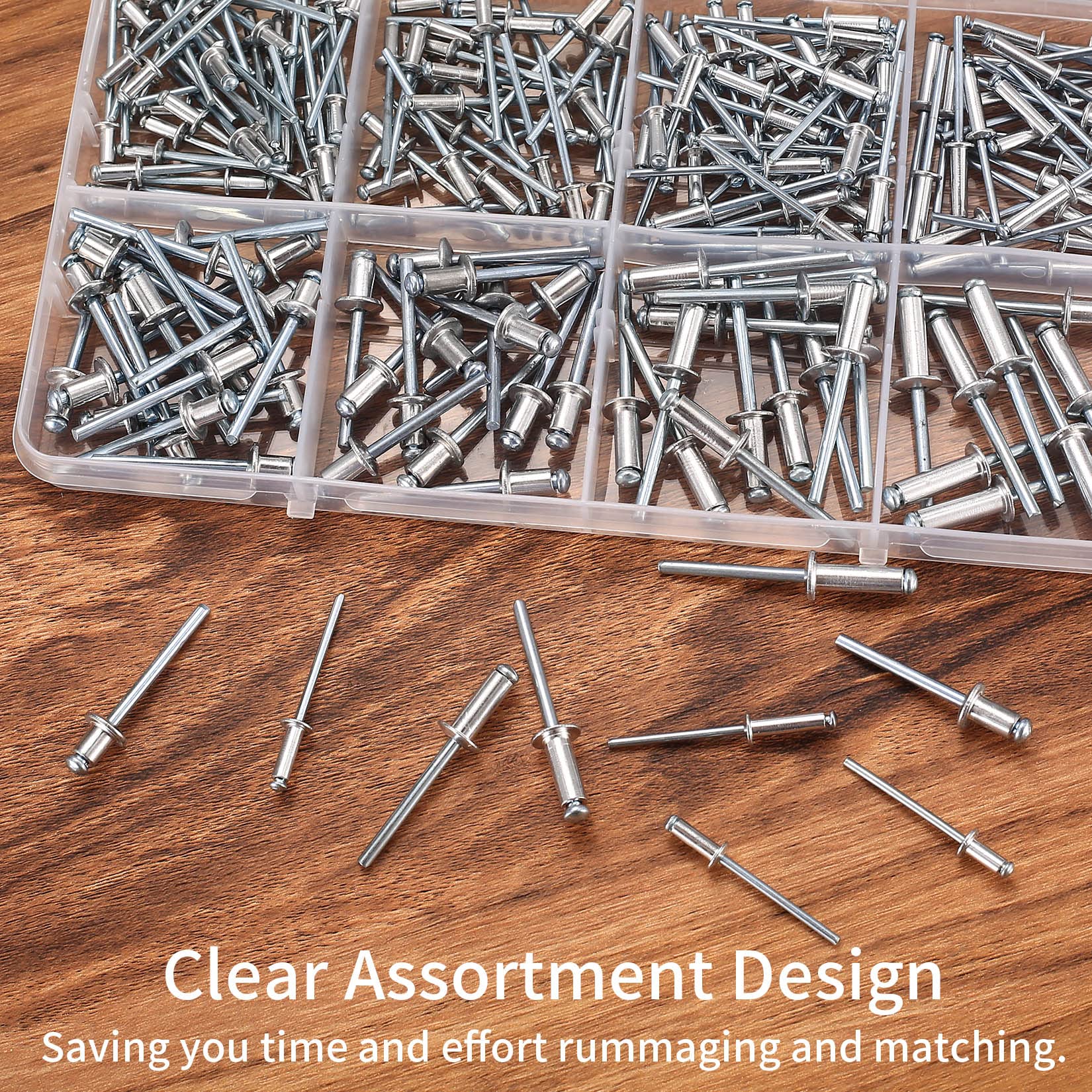 200 Pcs Pop Rivets Assortment Kit, Assorted Aluminum Blind Rivets, Metal Flange Blind Rivets for Metal, 1/8"x1/4", 1/8"x5/16", 1/8"x3/8", 1/8"x1/2", 3/16"x1/4", 3/16"x5/16", 3/16"x1/2", 3/16"x5/8"