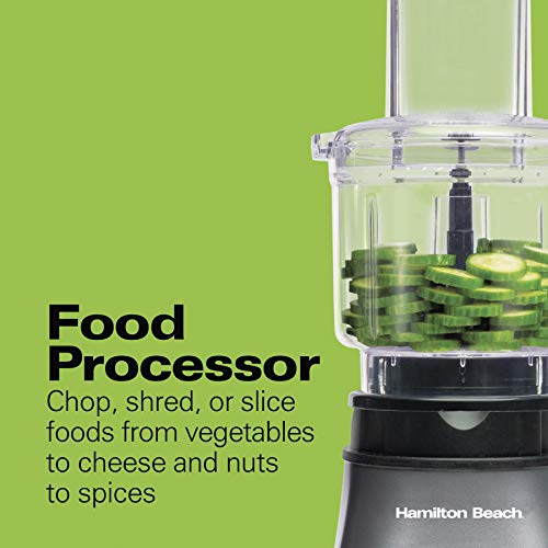 Hamilton Beach Blender and Food Processor Combo, Portable Blend-In Travel Cup, Shakes and Smoothies, 40oz Jar & 3-Cup Vegetable Chopper, Grey & Black (58163)