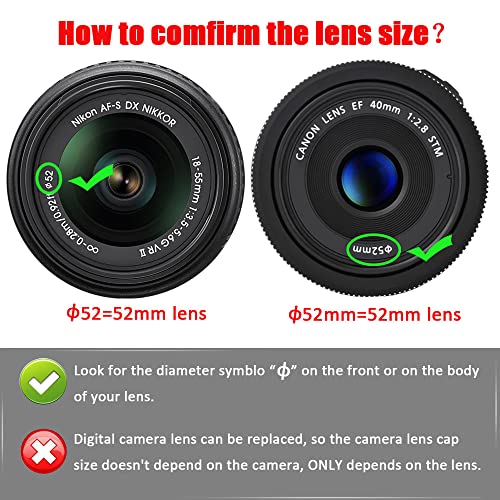 52mm HD UV Filter for D5300 D3500 D850 D7500 Camera w/AF-S DX 18-55mm f/3.5-5.6G Lens, Fire Rock UV Filter for Canon EOS 90D, Rebel T7 w/EF-M 55-200mm 18-55mm Lens -1 Pack