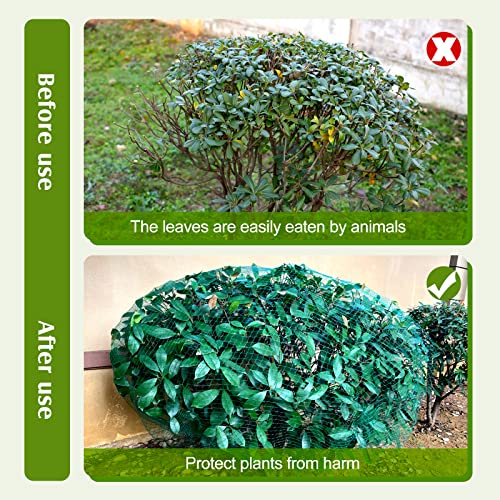 6 Pcs Deer Netting up to 2.5-3' Tall, Bird Netting for Garden Protect Plants Fruit Trees, Reusable Plastic Trellis Netting Fencing with 10 Cord Locks 2 Ropes to Repel Deer Poultry from Tree Shrub