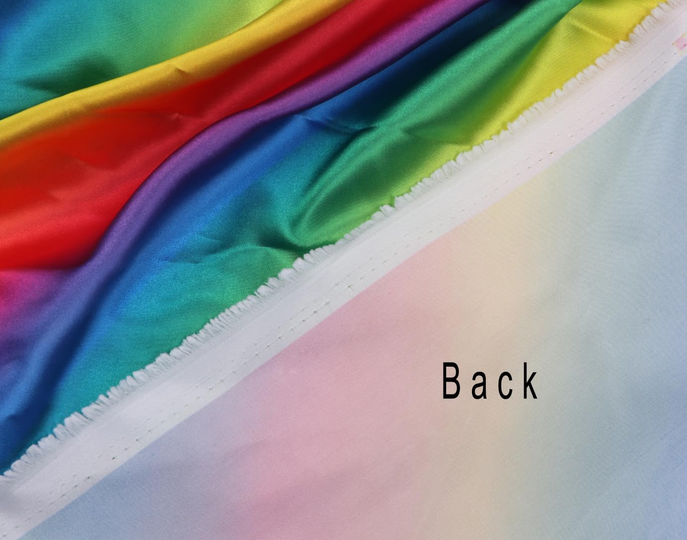YYCRAFT Charmeuse Bridal Satin Fabric by The Yard 58 Inches Wide (Rainbow,2 Yards)