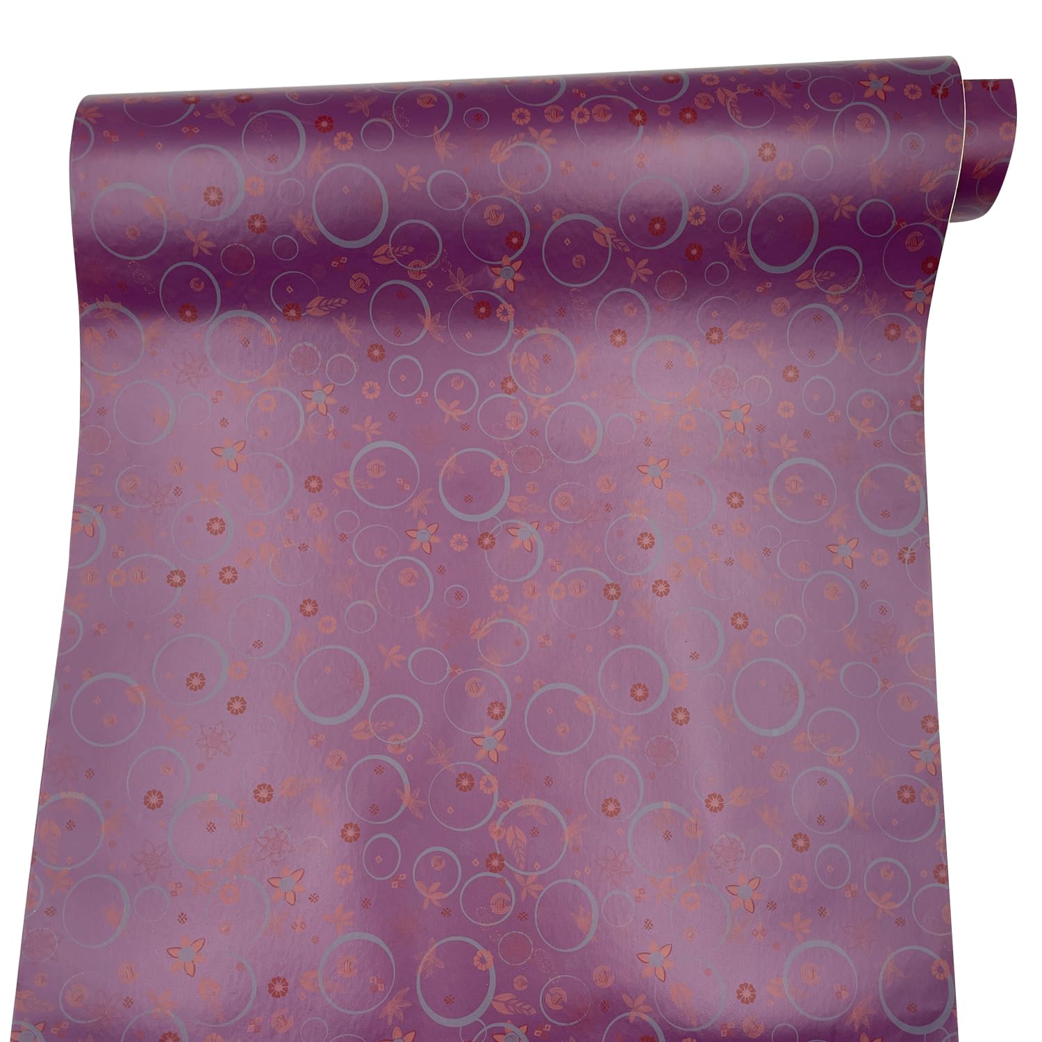 Yifely Peel & Stick Drawer Liner Removable Shelf Paper for Covering Apartment Old Cabinets Shelves, Purple Ring, 17.7 Inch by 9.8 Feet