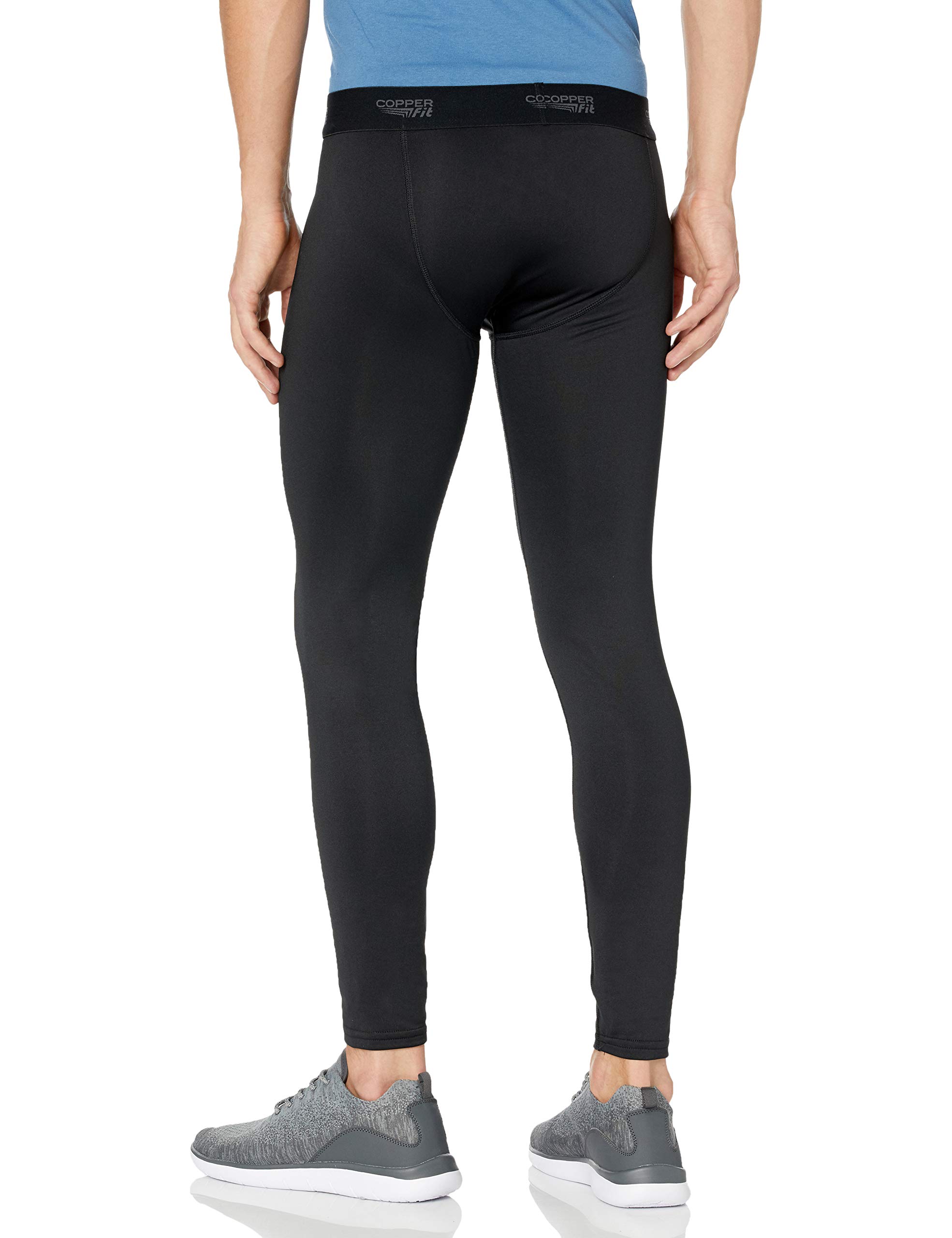 Copper Fit Men's Copper Infused Thermal Pant Base Layer, Black, Small