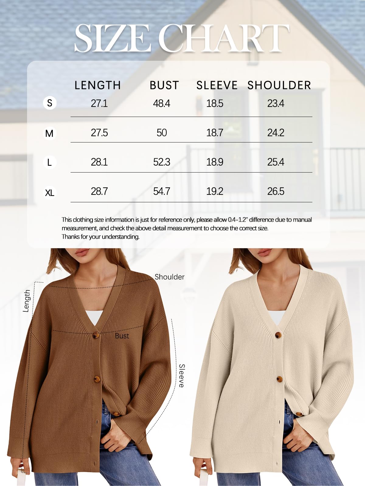 EFAN Womens White Cardigan Sweaters 2025 Trendy Oversized Sweater Long Cardigans V Neck Lightweight Knit Clothes Outfits