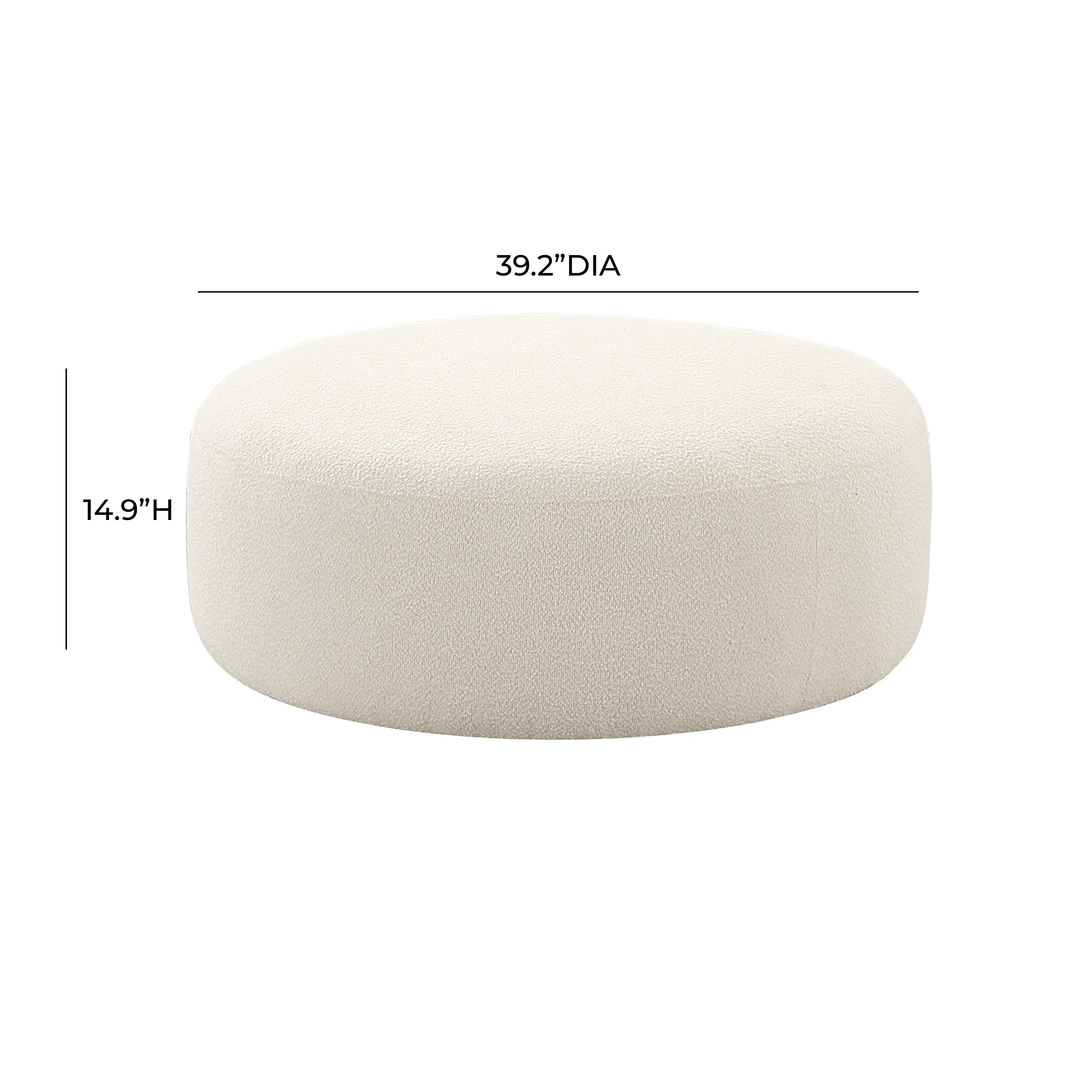 Tov Furniture Broohah Cream Boucle Ottoman