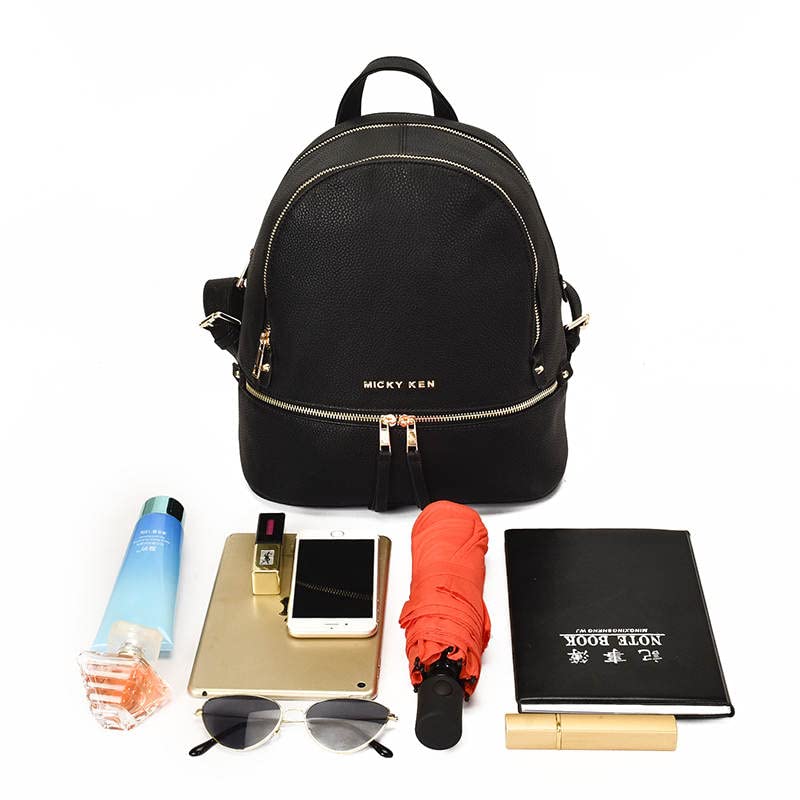 Special made fancy backpack for women, stylish and fashionable backpack made out of artificial leather (black)