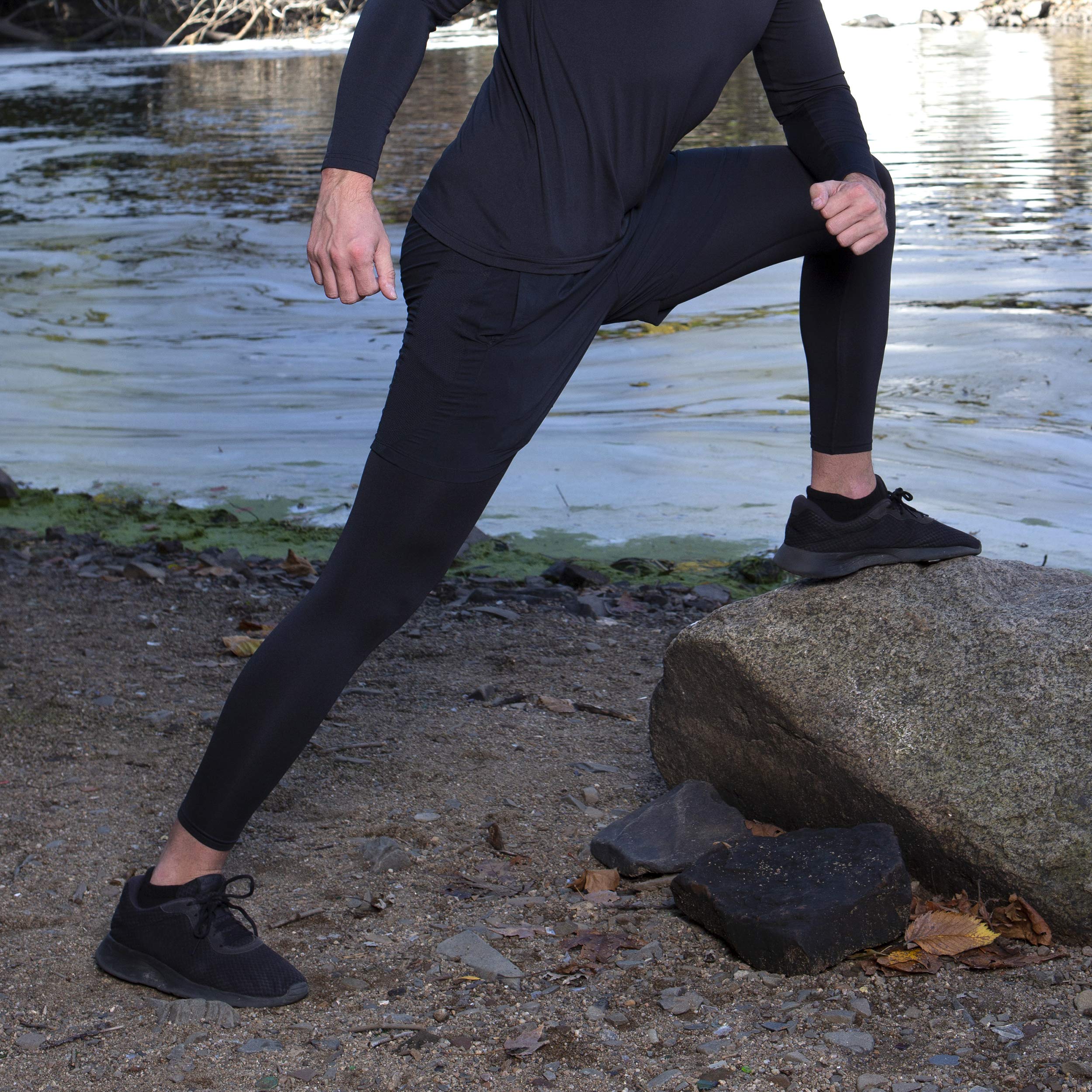 Copper Fit Men's Copper Infused Thermal Pant Base Layer, Black, Small