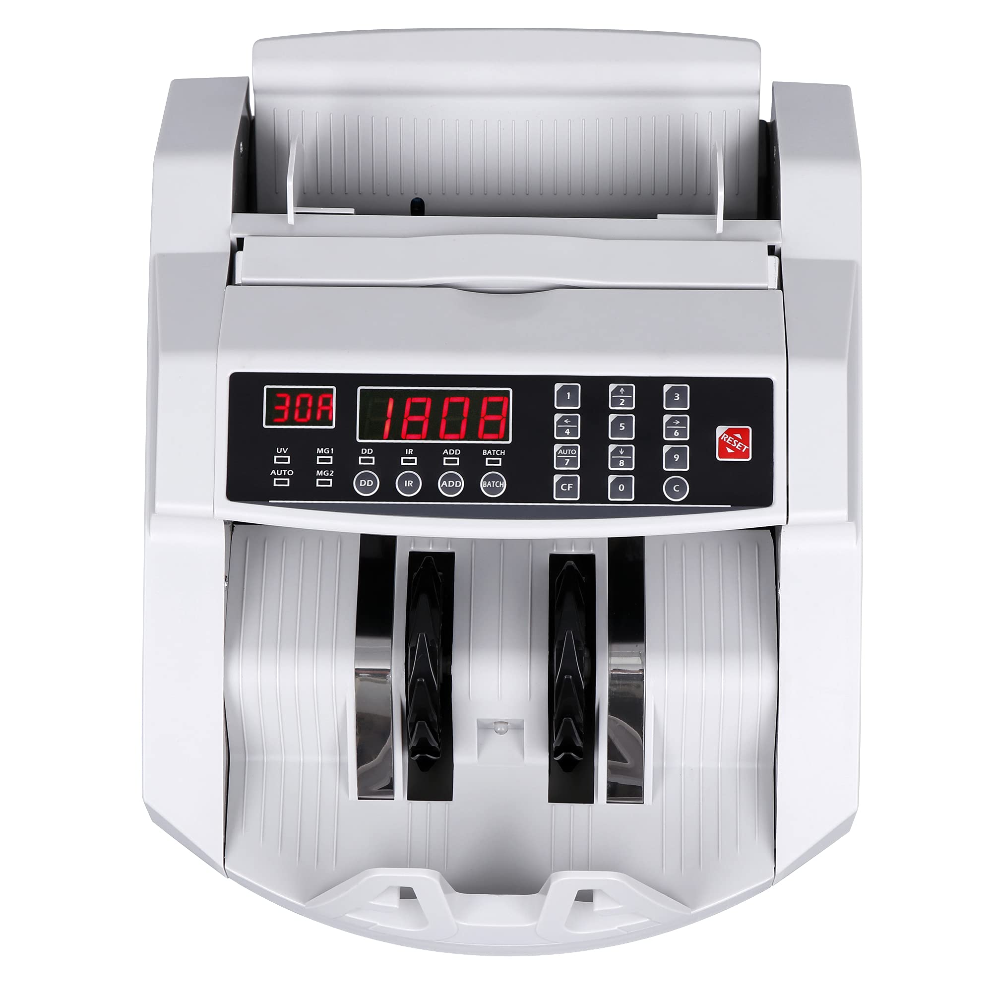 SUPER DEAL Automatic Money Bill Counter Detector Display Currency Cash Counter Bank Machine, Banknote UV and MG Counterfeit Bill Detection (#1)