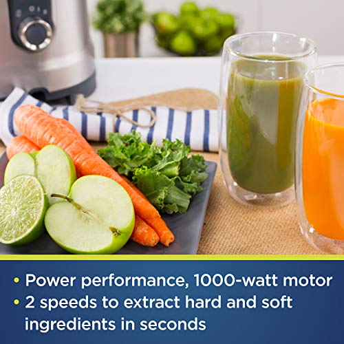 Oster Easy-to-Clean Professional Juicer, Stainless Steel Juice Extractor, Auto-Clean Technology, XL Capacity, Gray