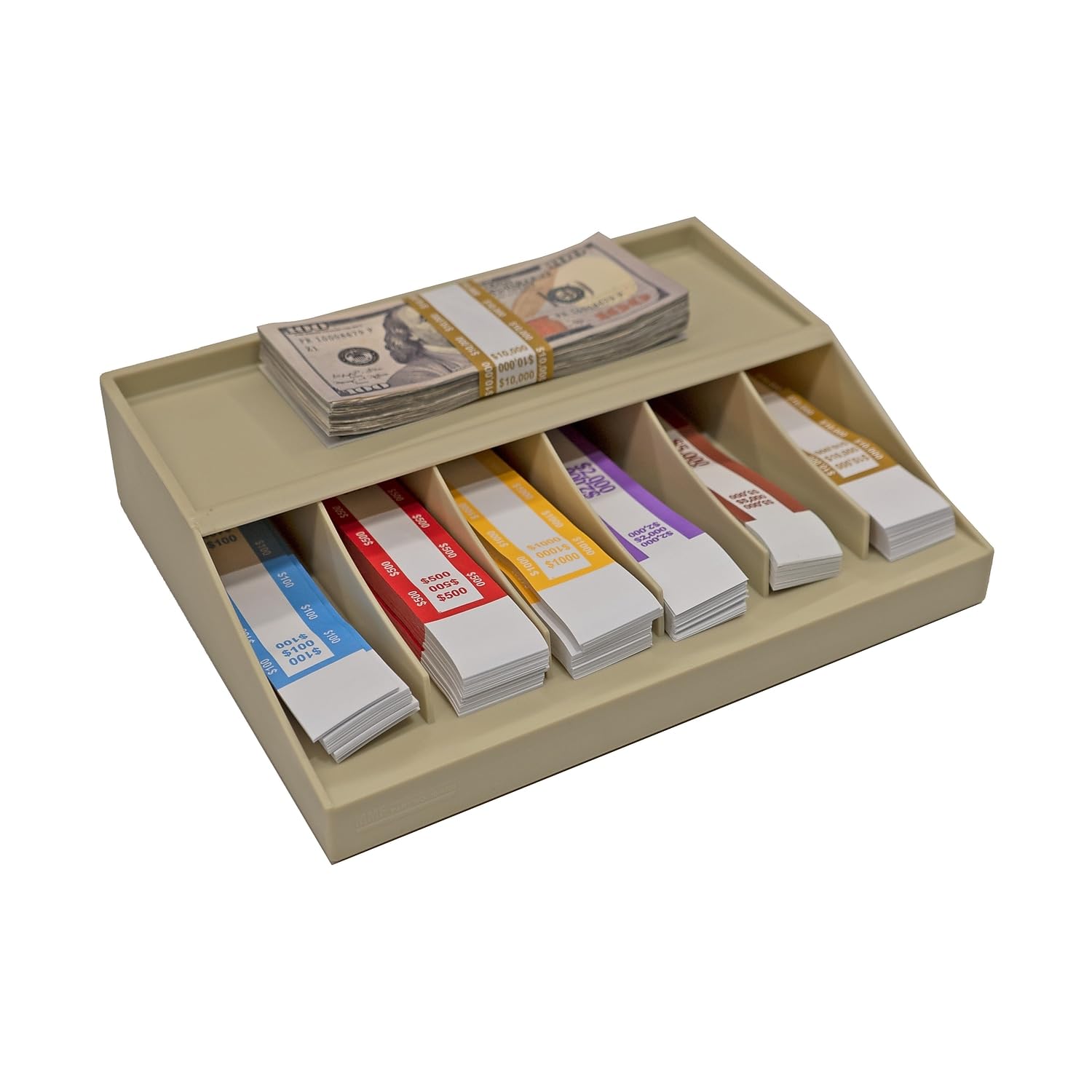 Single Level Coin wrap or Bill Strap Rack, Pebble Beige