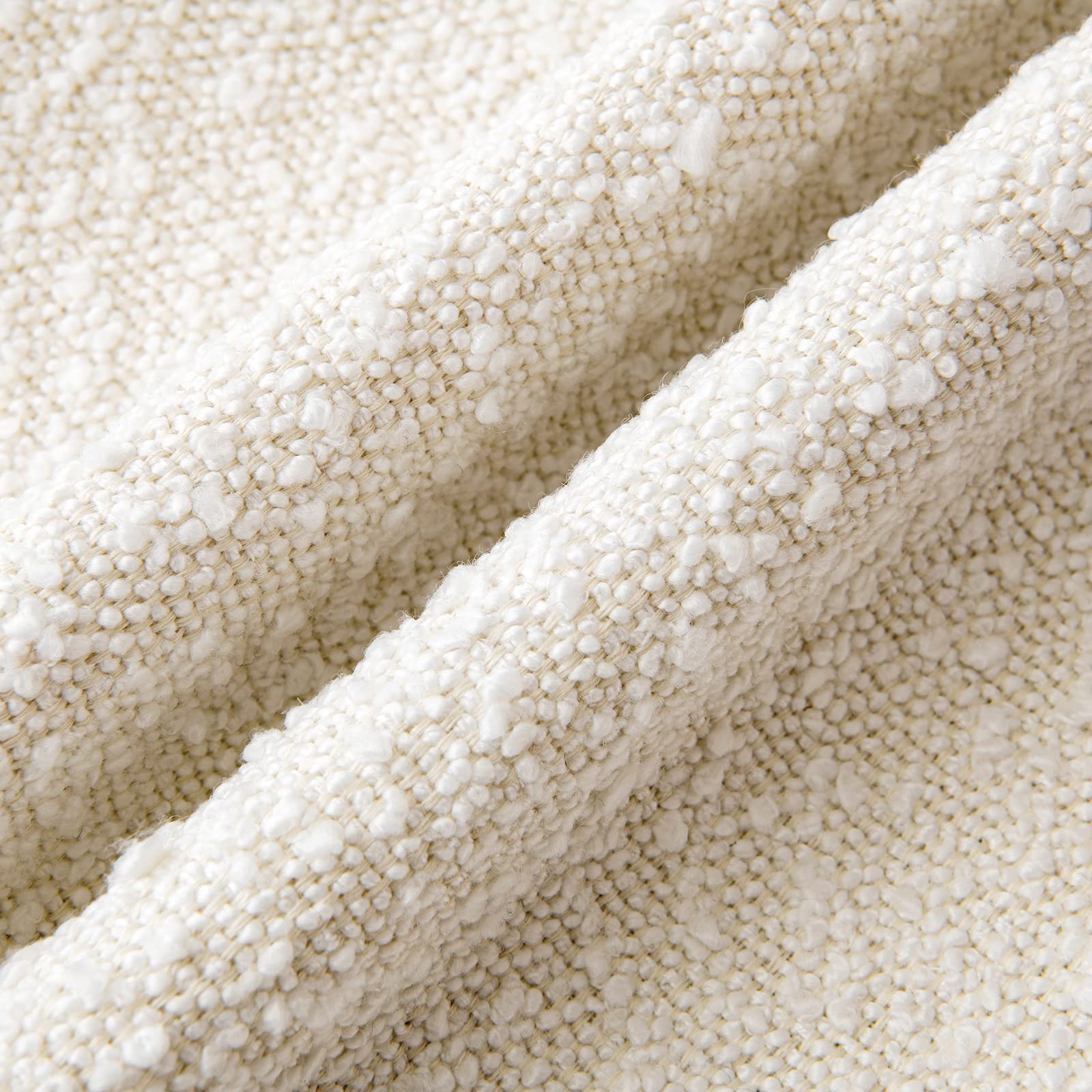 Woaboy Pack of 1 Decorative Throw Pillow Cover Pillowcase Textured Boucle Square Sofa Couch Pillow Home Decor for Living Room Woven Modern Cushion Case 18 x 18 Inch Pure White