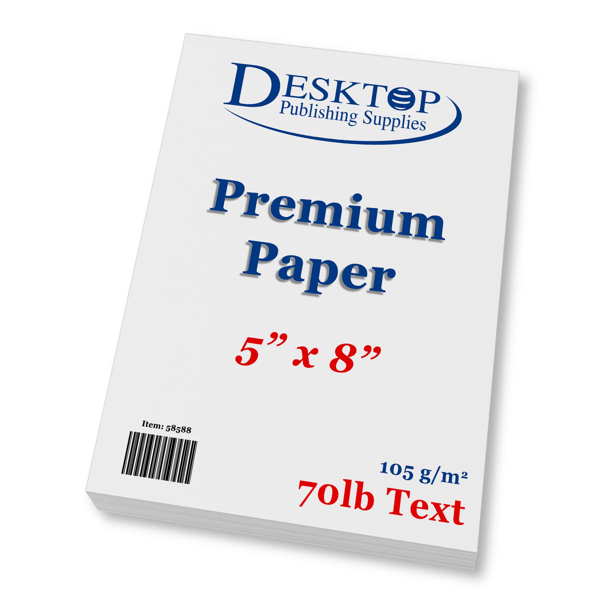 Bright White Blank 5x8 Paper - Premium Feel 70lb Text - 100 Pack