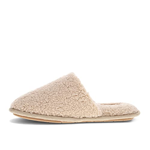 Levi's Womens Lacey Microsuede Scuff House Shoe Slippers, Cream, L