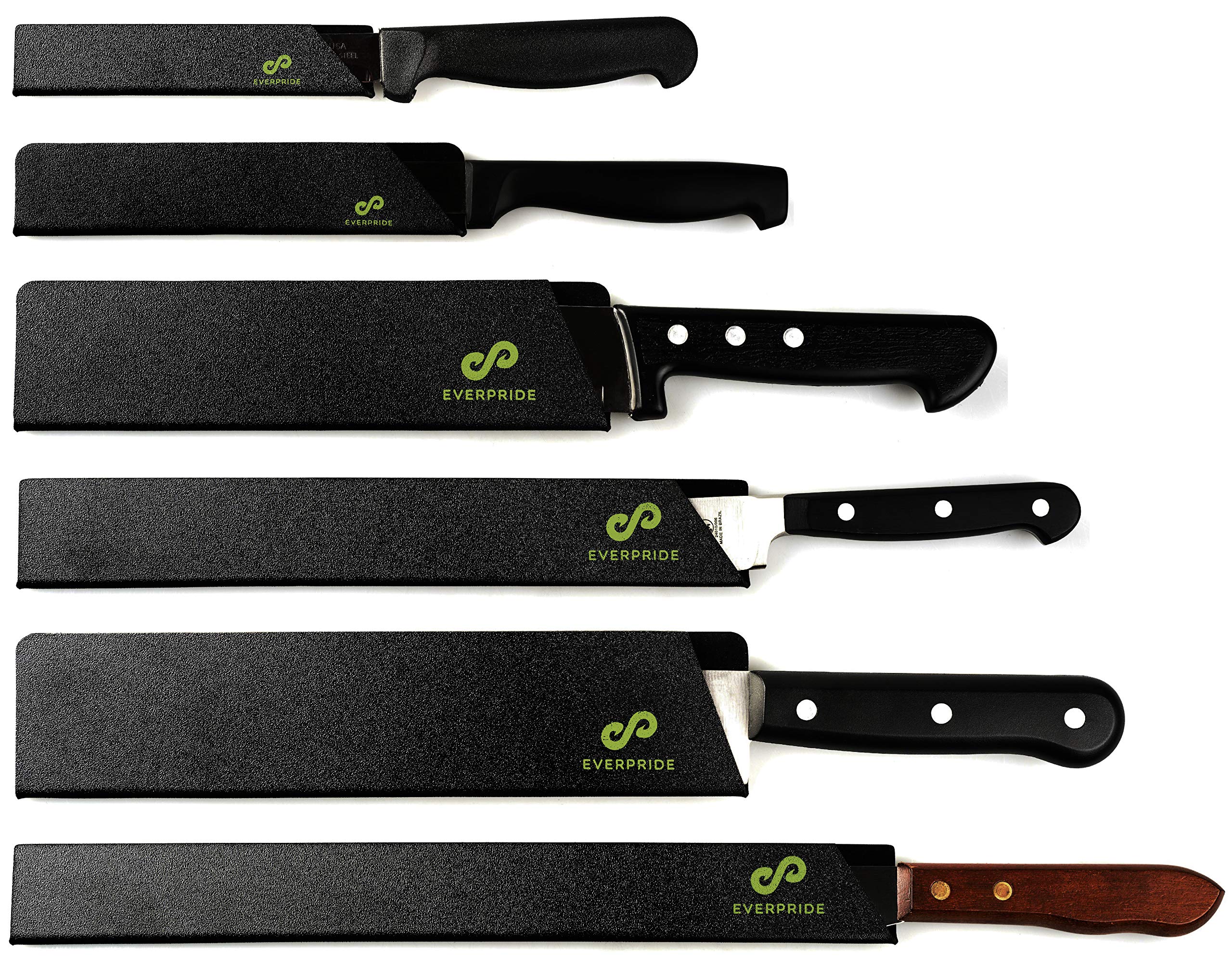 EVERPRIDE Chef Knife Roll PLUS Knife Guard Set (6-Piece Set) Bundle β Knife Bag Holds 10 Knives, Meat Cleaver and Kitchen Tools β Felt-Lined and BPA Free Knife Sheath Set β Knives Not Included