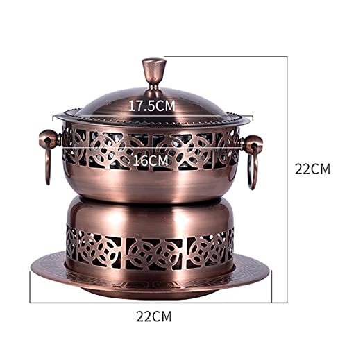 Shabu-Shabu Chinese Hot Pot - Chafing Dish Buffet Stainless Steel Food Warmer - Soup Pot Cookware with Alcohol Lamp - Great for Entertaining Restaurant/Copper