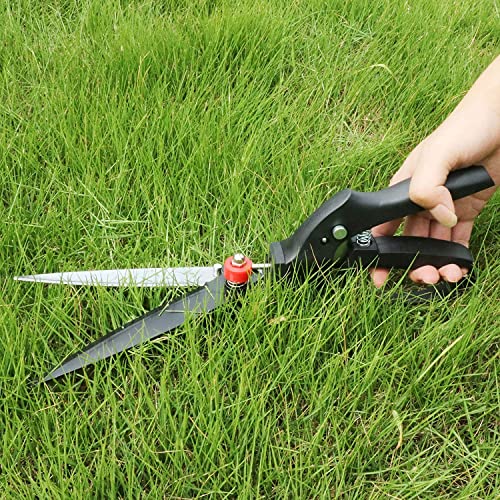 GARTOL Grass Shears with180 Degrees Rotating Cutter Head, Lightweight Loop-handle Garden Grass Clippers Scissors, 5 Inch SK-5 Steel Blade, Ideal for Edging and Trimming Decorative Grasses
