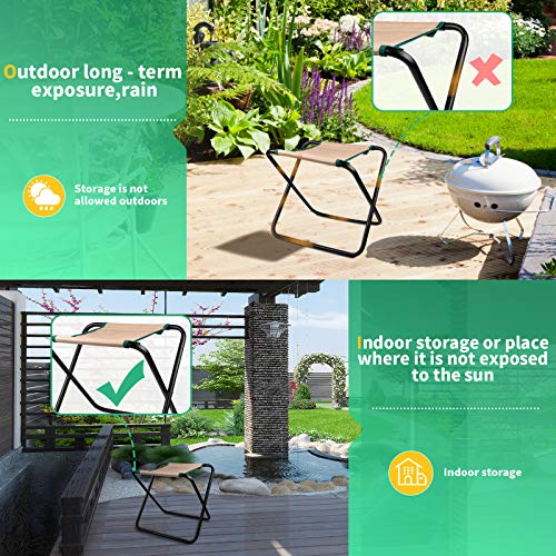 Yongkist 9 PCS All-in-one Garden Tools Set, Heavy Duty Cast-Aluminium Alloy Gardening Tools Kit with Folding Stool Seat&Detachable Canvas Tool Bag , Non-Slip Rubber Grip, Outdoor Hand Tools