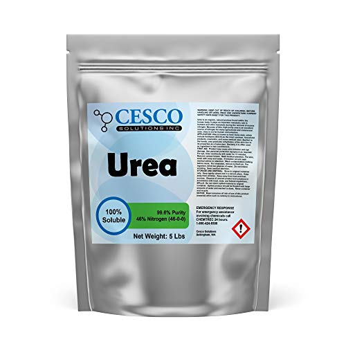 Urea Fertilizer 5lbs - Plant Food - High Efficiency 46% Nitrogen 46-0-0 Fertilizer for Indoor, Outdoor Plants - 99.6% Pure Water Soluble Garden Lawn, Vegetable Fertilizer and Tie Dye