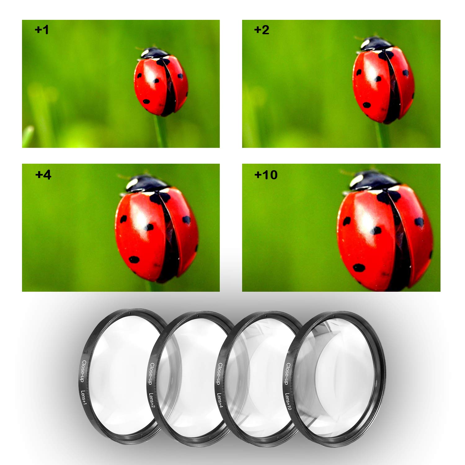4 Piece 72mm Close-Up Filter Kit (+1, 2, 4, 10 Diopter) for Canon EF-S 18–200mm f/3.5–5.6 Lens