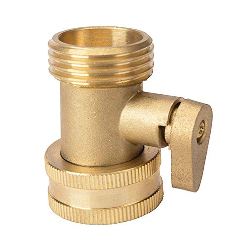 2 Pack Garden Hose Brass Shut Off Valve, 3/4'' Thread Heavy Duty Water Hose Connector Shutoff Ball Valve Faucet Hose Adapter