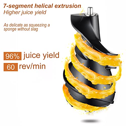 OverTwice Slow Masticating Juicer Cold Press Juice Extractor Apple Orange Citrus Juicer Machine with Wide Chute Quiet Motor for Fruit Vegetables