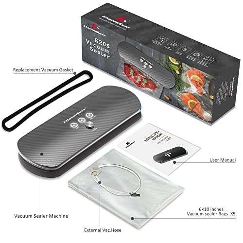 KitchenBoss Food Vacuum Sealer Machine: Vacuum Sealing System for Foods, Automatic Kitchen Vac Sealer Machines, Dry and Moist Food Storage Preservation