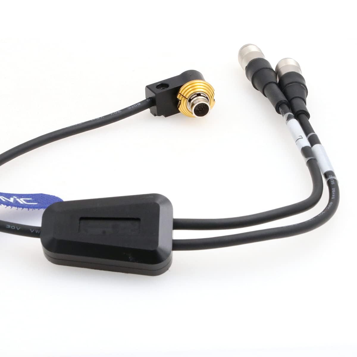 Eonvic Hirose 20 Pin Male Right Angle to 20 Pin Female Zoom and Focus Control Cable for Canon CN-E 18-80mm and 70-200mm Lenses (50CM)