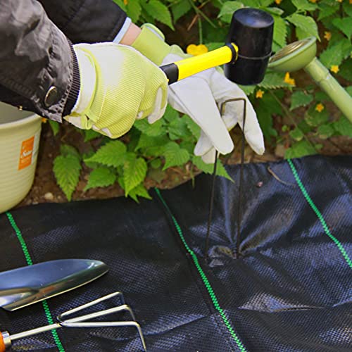 MTB 200 Pack 8x1 inch 11GA(0.12inch) Sod Staples Garden Pins Netting Stakes Ground Spikes Landscape Cover Pegs Carbon Steel Black
