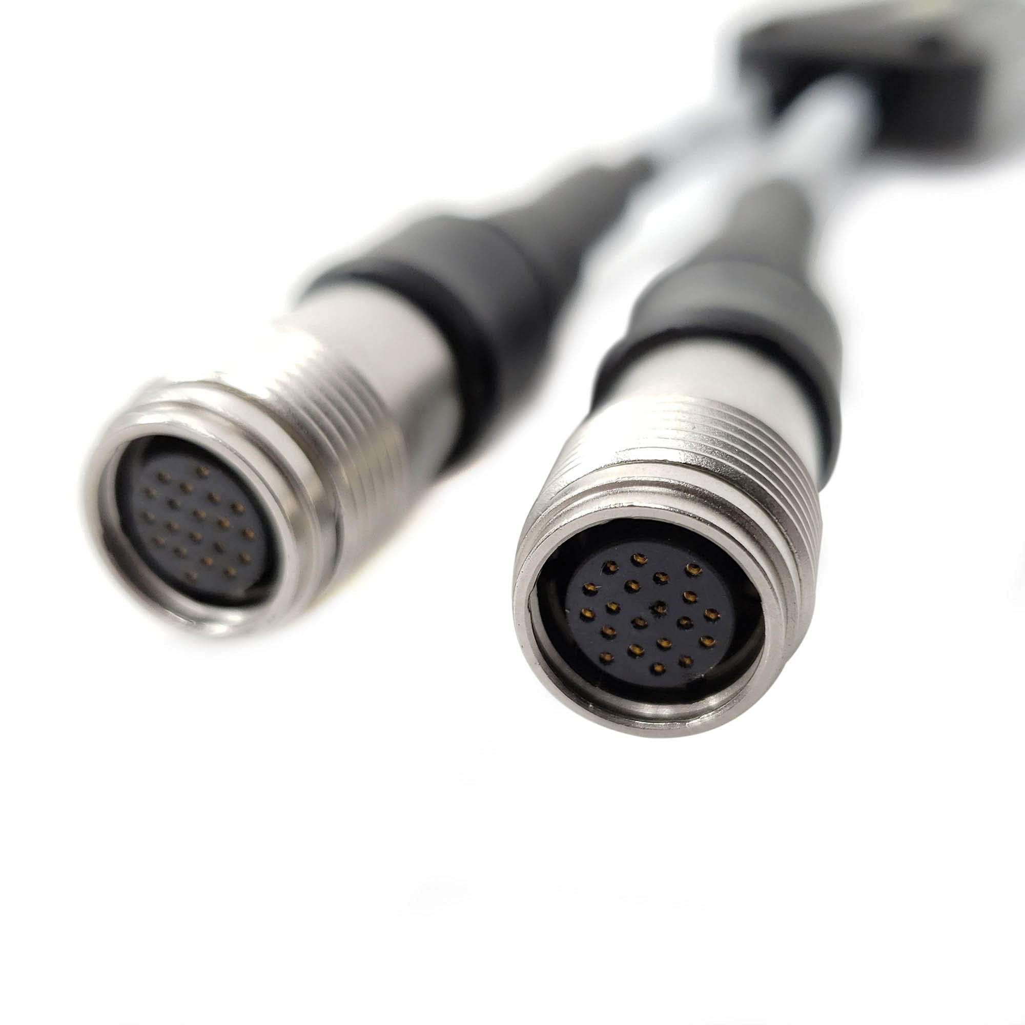 Eonvic Hirose 20 Pin Male Right Angle to 20 Pin Female Zoom and Focus Control Cable for Canon CN-E 18-80mm and 70-200mm Lenses (50CM)