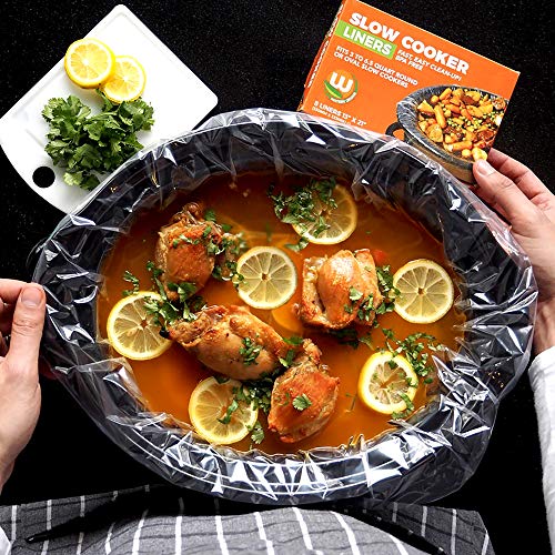 Heavy-duty Crockpot Liners BPA-free Made in the USA, 8 Liners 13"x21", Bags Fit 3-6.5 Quart Oval and Round Slow Cooker