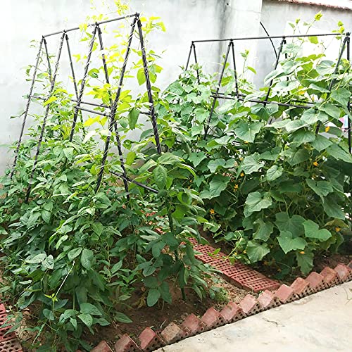 DoCred Cucumber Trellis, A Frame Trellis Metal Garden Trellis for Climbing Plant Cucumber, Flowers, Melon, Vegetables
